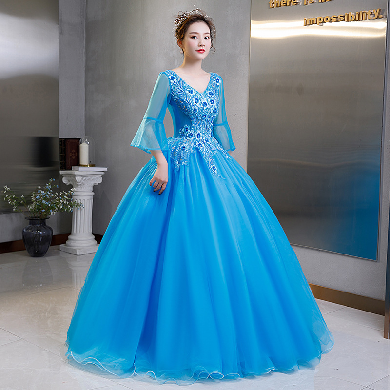 Elegant Evening Stage Short Sleeve Embroidered A Line Princess Tutu ...