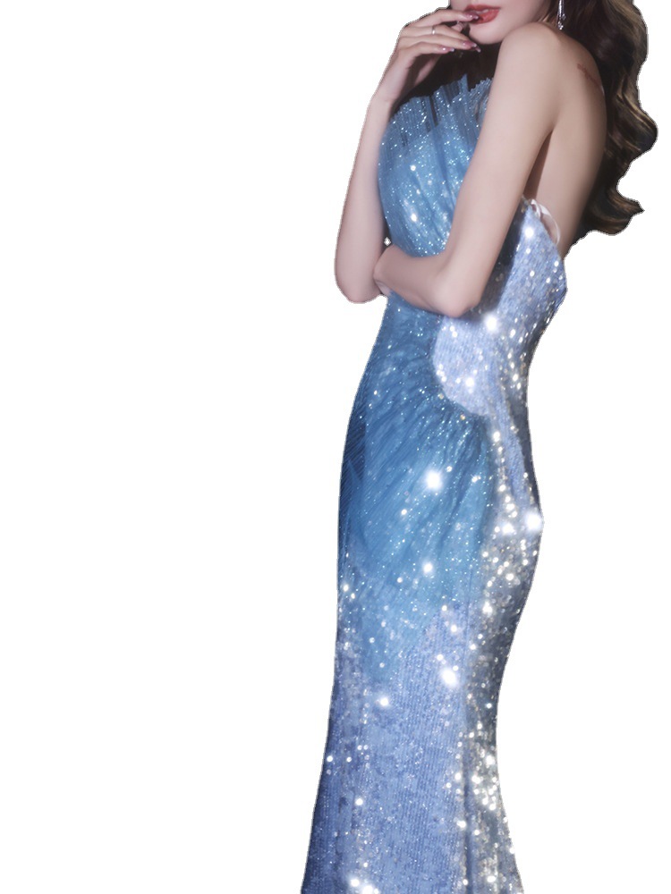 Banquet Evening Clubbing Sequin Tube Top Starry Tail Sexy Fishtail ...
