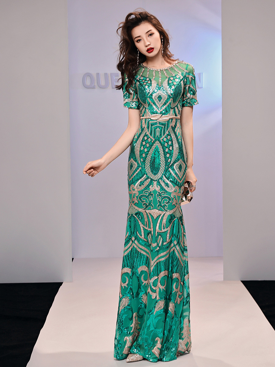 Amazing Evening Elegant Women Banquet Birthday Party Embroidered Round ...