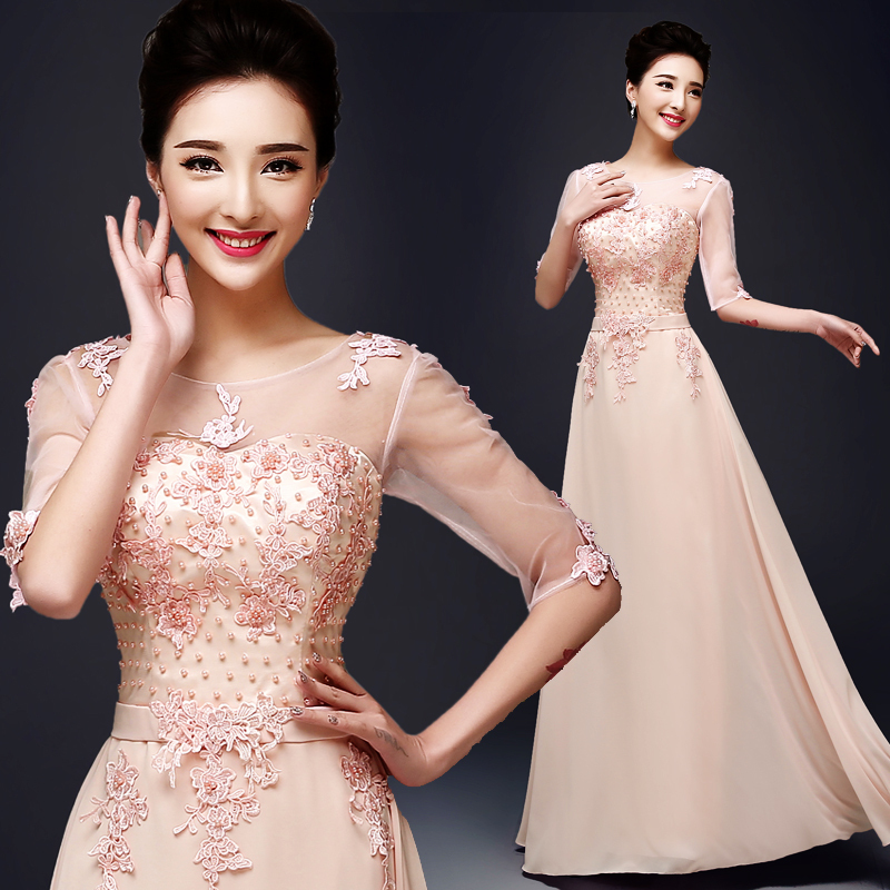 Formal Wedding Prom Party Bridesmaid Evening Ball Gown Dress Pink Color ...